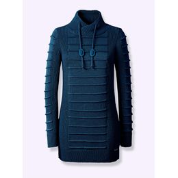 Casual Looks Damen Longpullover "Longpullover", blau, Gr. 36, unifarben, 50% Baumwolle, 50% Polyacryl, Pullover