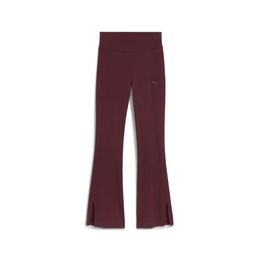 Puma Damen Leggings "HER Ausgestellte High-Waist-Leggings Damen"ruby shimmer rot, Gr. S, unifarben, 95% Baumwolle, 5% Elasthan, Hosen
