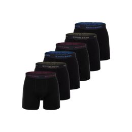 Scotch & Soda SCOTCH & SODA Herren Boxershorts "Boxershort Solid Cotton Stretch 6er Pack", Gr. XL, schwarz, Obermaterial: 95% Baumwolle CO. 5% Elasthan EL.,