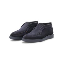 Santoni Low-Top Sneaker - Desert Boot aus Veloursleder mit Pelzfutter - Gr. 45_5 - in Blau - f&uuml;r Damen