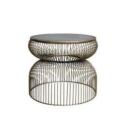 Chic Antique Beistelltisch mit Glasplatte mit Messing Finish Landhausstil, Shabby Chic, Vintage, M&ouml;bel
