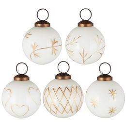 IB Laursen Gro&szlig;e Weihnachtskugeln 5er-Set mit goldfarbener Eingravierung IB Laursen Online Shop