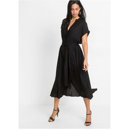 bonprix Hemdblusenkleid, schwarz