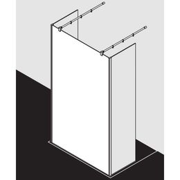 Kermi Xb Glasanlage XBFW112020VAK 120x200cm, silber hochglanz, ESG klar, 90Grad Stabilisierung