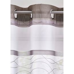bonprix Transparente Gardine mit Querstreifen Druck (1er Pack), braun