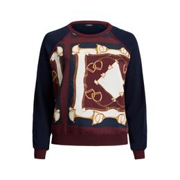 Lauren Ralph Lauren Plus Pullover 'STARIK' Damen Gr&ouml;&szlig;e 8XL navy / goldgelb / burgunder / wei&szlig;