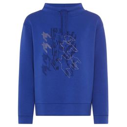 Olsen Sweatshirt, mit Stehkragen und Tunnelzug im Kragen Damen Gr&ouml;&szlig;e L blau