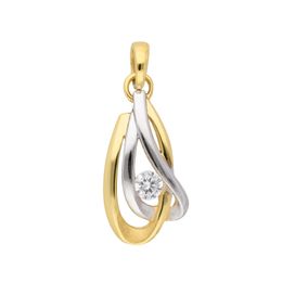 Adelia´s Kettenanhänger ADELIA´S "Damen Gold Schmuck 333 Gold Anhänger mit Zirkonia", gold, Schmuckanhänger, Damen, mit Zirkonia, Gold, mit Zirkonia Goldschmuck für Damen