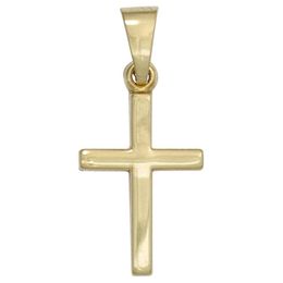 Kreuzanhänger Jobo "Anhänger Kreuz", gold (gelbgold 333), Schmuckanhänger, Damen, Gelbgold 333, 333 Gold