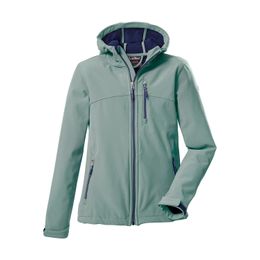 Softshelljacke Killtec "Girls Softshelljacke", Jungen, Gr. 140, grün (jade), Oberseite: 100% Polyester;Rückseite: 100% Polyester;Futter: 100% Polyester, Jacken, Wasserabweisend, verstellbare Kapuze u Ärmel, Fleece-Innenfutter