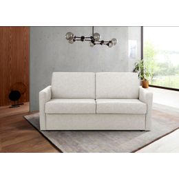 Schlafsofa Home Affaire "Goldpoint 162 cm, Dauerschl&auml;fer, Liegefl&auml;che 120/200cm", beige (sand), B:162cm H:85cm T:100cm, Struktur weich: (100% Polyester);Luxus-Microfaser weich: (100% Polyester), Sofas, Schlafsofa, 2-Sitzer mit Bettfunktion, Bonell-Federkernmatratze
