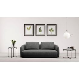 3-Sitzer Trendmanufaktur "Shawn Designsofa, elegant geschwungen Armlehnen, bequem", schwarz (jet schwarz), B:226cm H:87cm T:99cm, 100% Polyester, Sofas, organischer Form, mit hochwertigem Bezug