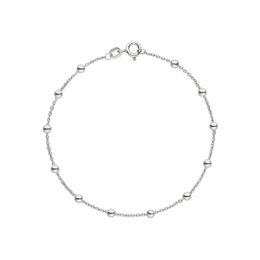 Fu&szlig;kette Jobo "Kugeln", silber (silber 925), Fu&szlig;ketten, Damen, Silber 925 (Sterlingsilber), 925 Silber 25 cm