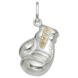 Kettenanh&auml;nger Jobo "Anh&auml;nger Boxhandschuh", silber (silber 925), Schmuckanh&auml;nger, Damen, Silber 925 (Sterlingsilber), Kettenanh&auml;nger, 925 Silber bicolor vergoldet
