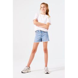 Shorts Garcia "Rianna", Mädchen, Gr. 152, N-Gr, blau (bleached), Denim/Jeans, Obermaterial: 99% Baumwolle, 1% Elasthan, Hosen, für Girls