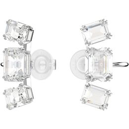 Paar Ohrclips Swarovski "Schmuck Geschenk Millenia Ohrclips", silber (metallfarben, kristallweiß, kristallweiß), Ohrringe, Damen, Metall, mit Swarovski Kristall