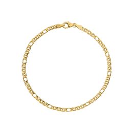 Goldarmband Jobo, gelb (gelbgold 585), Armbänder, Damen, 19cm, Gelbgold 585, Zwillings-Panzerarmband 585 Gold 19 cm