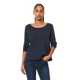 Marc O'Polo Langarmshirt MARC O'POLO DENIM "aus Organic Cotton", Damen, Gr. XS, blau (scandinavian blau), Obermaterial: 100% Baumwolle, unifarben, regular fit, Rundhals, Rollkante, Shirts Langarmshirt