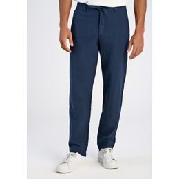 Leinenhose LINDBERGH "LINDBERGH Leinenhose", Herren, Gr. L, blau (navy), Obermaterial: 55% Leinen, 45% Baumwolle, relaxed fit, Hosen