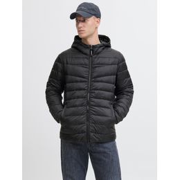 Jack & Jones Steppjacke JACK & JONES "JJWEST LIGHT PUFFER HOOD", Herren, Gr. S, schwarz, Web, Obermaterial: 100% Nylon, Jacken Steppjacke