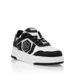 Sneaker Philipp Plein "Predator", Damen, Gr. 38, Normalschaft, 0102, wei&szlig;, schwarz, Schuhe Sneaker