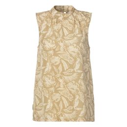 Neckholdertop Ragwear "ANGYC PRINT TOP ORG", Damen, Gr. M (38), beige (sand), Single Jersey, Obermaterial: 100% Lyocell, gemustert, Neckholder, Tops Neckholdertop, mit Neckholder Ausschnitt im Relax Fit