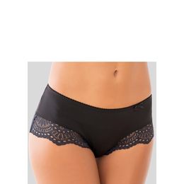 Panty Lascana "Aurora", Damen, Gr. 32/34, schwarz, Spitze, Obermaterial: 86% Polyamid, 14% Elasthan, körpernah, Unterhosen, mit edlem Spitzeneinsatz an den Beinausschnitten