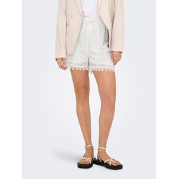 Shorts Only "ONLHELENA STRING LACE SHORTS WVN", Damen, Gr. S (36), N-Gr, weiß (cloud dancer), Web, Obermaterial: 70% Baumwolle, 30% Nylon, unifarben, regular fit kurz, Hosen