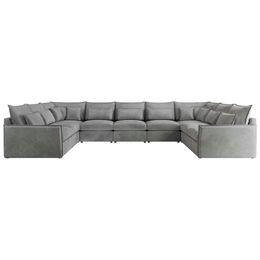 Wohnlandschaft Perlgrau grau Maße (cm): B: 442 H: 93 Sofas > Sofas nach Material > Stoffsofas » Sofa DE