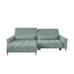 Ecksofa mit elektrischer Sitztiefenverstellung Logan gr&uuml;n Ma&szlig;e (cm): B: 277 H: 80 T: 179.0 Sofas > Sofas nach Material > Stoffsofas &raquo; Sofa DE