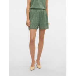Véro Moda Shorts VERO MODA "VMMAYA HW SHORT SHORTS JRS VO", Damen, Gr. S (36), N-Gr, grün (hedge grün), Jersey, Obermaterial: 95% Polyester, 5% Elasthan, unifarben, regular fit kurz, Hosen Shorts
