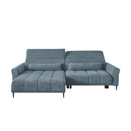 Möbel Kraft Ecksofa mit elektrischer Sitztiefenverstellung blau Maße (cm): B: 277 H: 80 T: 179.0 » Möbel Kraft