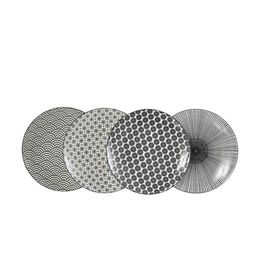KHG Dessertteller 4er Set Vario schwarz Porzellan Ma&szlig;e (cm): H: 2,5 &Oslash;: 22.0 &raquo; M&ouml;bel Kraft