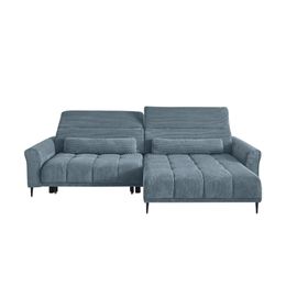 Ecksofa mit elektrischer Sitztiefenverstellung Logan blau Maße (cm): B: 277 H: 80 T: 179.0 Sofas > Sofas nach Material > Stoffsofas » Sofa DE