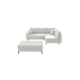 S-STYLE Ecksofa mit Hocker Lars wei&szlig; Ma&szlig;e (cm): B: 231 H: 81 &raquo; M&ouml;bel Kraft
