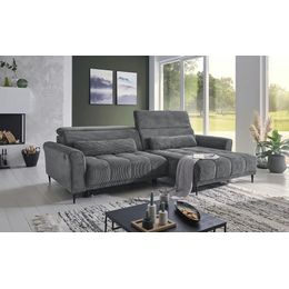 M&ouml;bel Kraft Ecksofa mit elektrischer Sitztiefenverstellung grau Ma&szlig;e (cm): B: 277 H: 80 T: 179.0 &raquo; M&ouml;bel Kraft