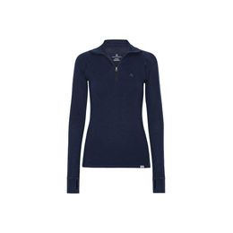 DANISH ENDURANCE Langarmshirt 'Merino Halfzip' Damen Gr&ouml;&szlig;e M dunkelblau