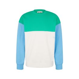Tom Tailor Sweatshirt Pullover ohne Kapuze mit Color-Block
