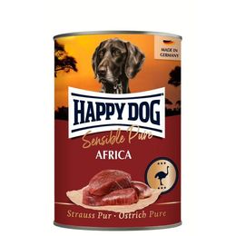 Happy Dog Sensible Pure Africa (StrauÃ) 6 x 400 g Dose Nassfutter fÃ¼r Hunde