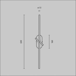 Maytoni LED-Wandlampe RENAISSANCE, messing/marmor, H&ouml;he 63 cm, 2flg.