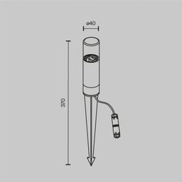 Maytoni Erdspießleuchte GLIDE, graphit, Höhe 37 cm, IP54, G9
