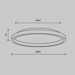 Maytoni LED-Deckenleuchte Orign, Ø 60 cm, schwarz, Metall/Stein