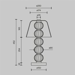 Maytoni LED-Tischleuchte AMULET, H&ouml;he 45 cm, goldfarben, Metall/Glas