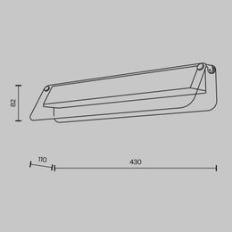 Maytoni LED-Wandlampe FLAT, amber/messing, Breite 43 cm, Glas/Metall
