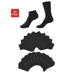 H.I.S. H.I.S Basicsocken 'Damen und Herren Atmungsaktiver Baumwollanteil; Business, Basic' schwarz Gr. 43-46 f&uuml;r Damen. Mit Logoschriftzug. Elastisch. 