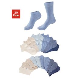 H.I.S. H.I.S Basicsocken 'Damen und Herren Atmungsaktiver Baumwollanteil; Business, Basic' mehrfarbig Gr. 39-42 f&uuml;r Damen. Mit Logoschriftzug. Elastisch. 
