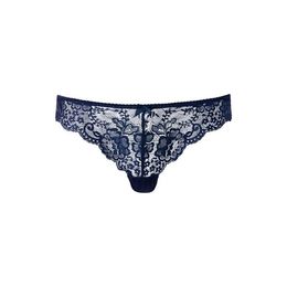 Lascana String blau Gr. 44/46 f&uuml;r Damen. Mit Schleife. K&ouml;rpernah
