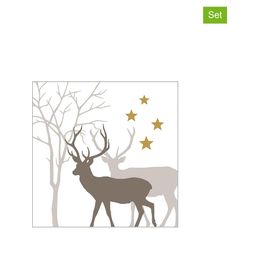 PPD 2er-Set: Servietten "Winter Deers" in Wei&szlig;/ Bunt - 2x 20 St&uuml;ck - 14% |