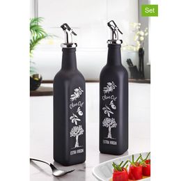 Violeta Home 2er-Set: &Ouml;lspender in Schwarz/ Silber - 500 ml - 48% | Kuechenhelfer