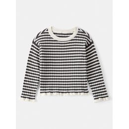 Oshkosh Longsleeve in Anthrazit/ Wei&szlig; - 55% | Gr&ouml;&szlig;e 92 | Kinder-longsleeves